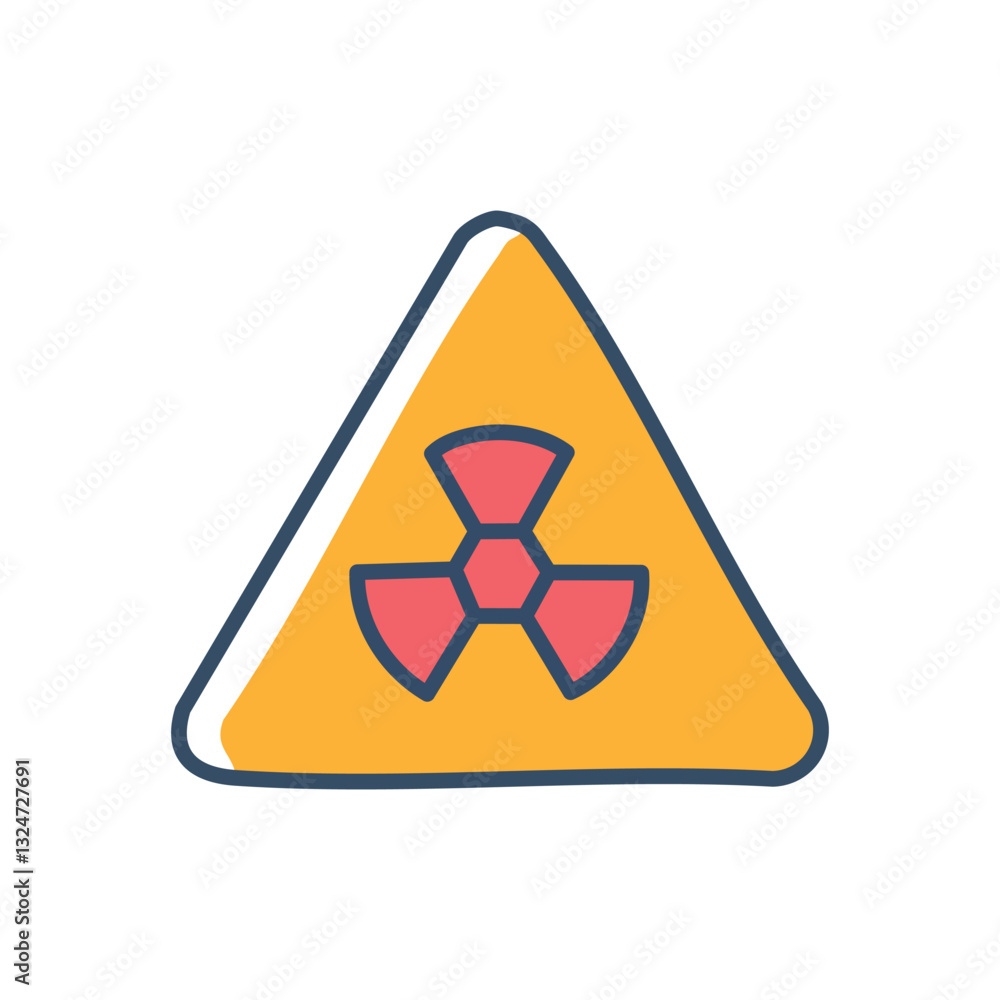 Triangular warning sign, radiation symbol inside Stock Vector | Adobe Stock