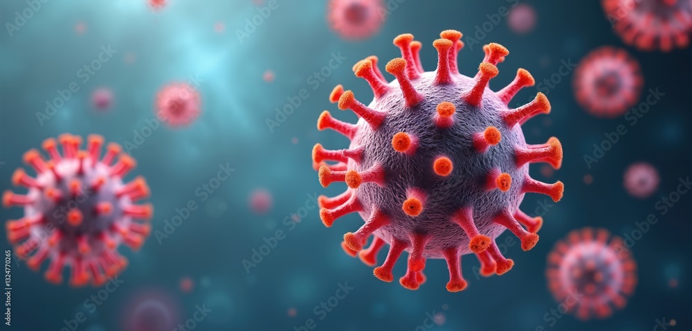 Detailed view of human papillomavirus HPV particle causing cervical ...