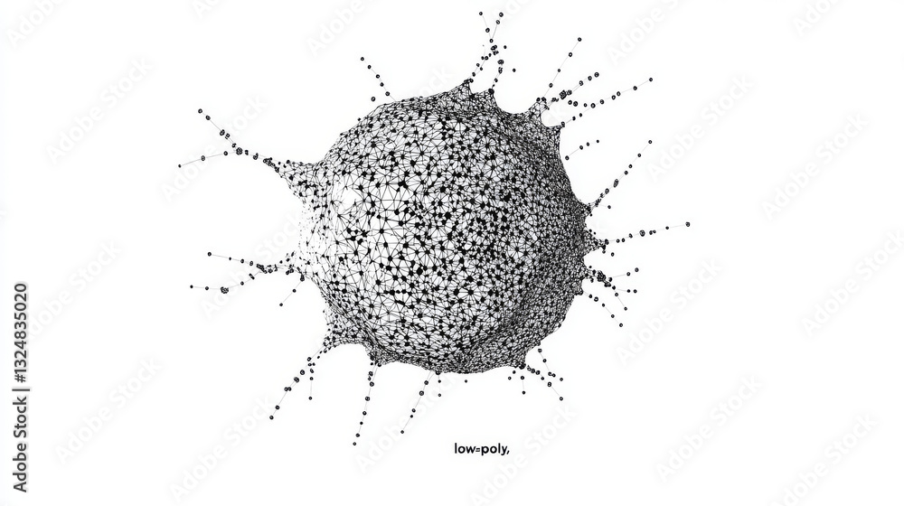 Cancer cell. Isolated black vector illustration in low-poly style on a ...