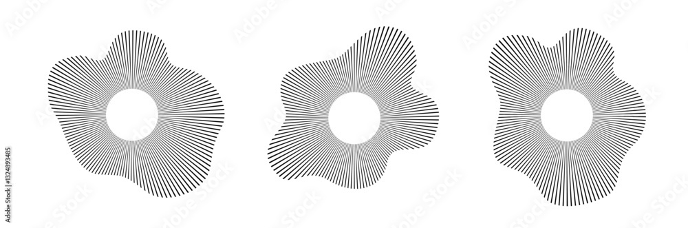 Circular sound waves audio music round symbols of voice equalizers ...