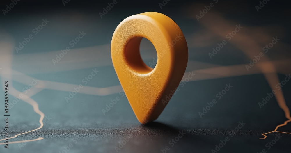 Yellow location pin icon symbolizes navigation and mapping ...