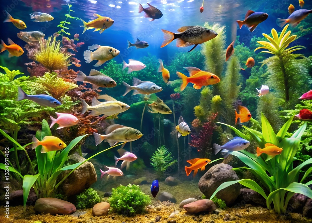 Aquarium - Aquarium fish Underwater world Desktop wallpapers Copy Space ...