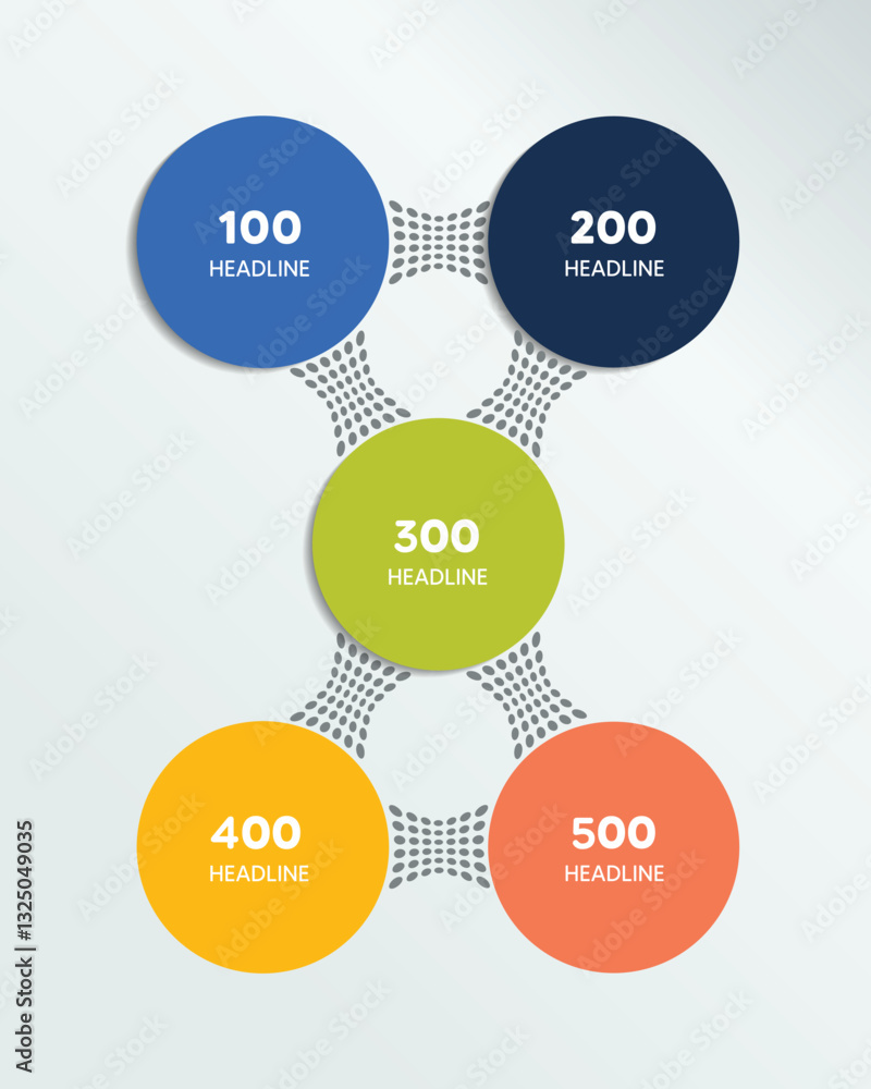 5 Steps elements bubble chart, scheme, diagram, template. Infographic ...