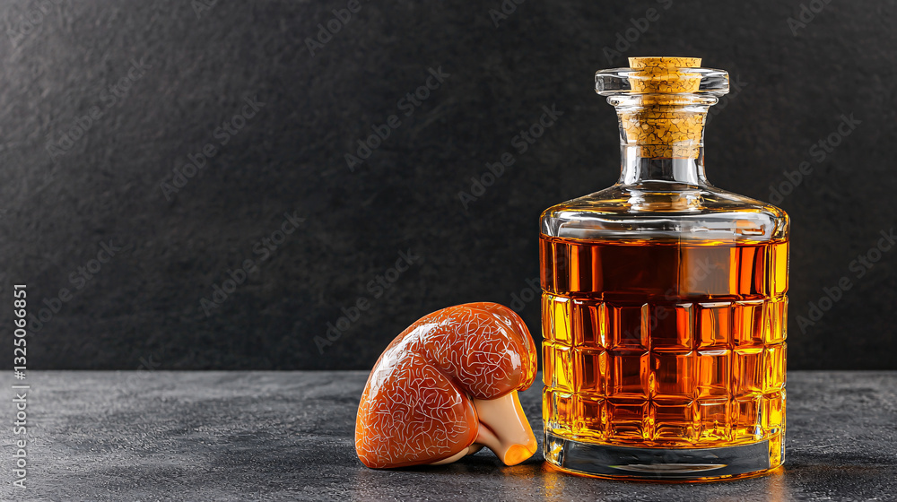 Kidney Health Still Life Liquor Amber Fluid in Glass Decanter Medical ...