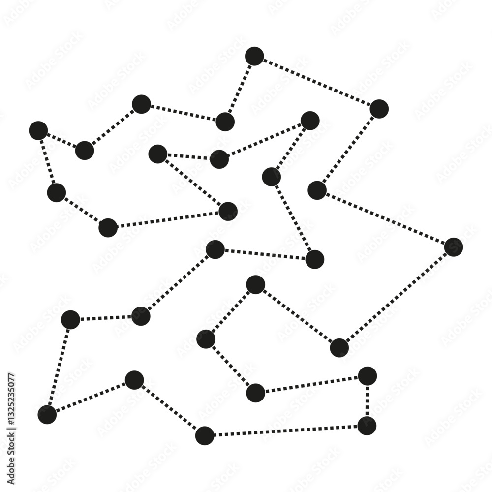 Star chart icons. Black vector symbols. Dotted line shapes. White ...