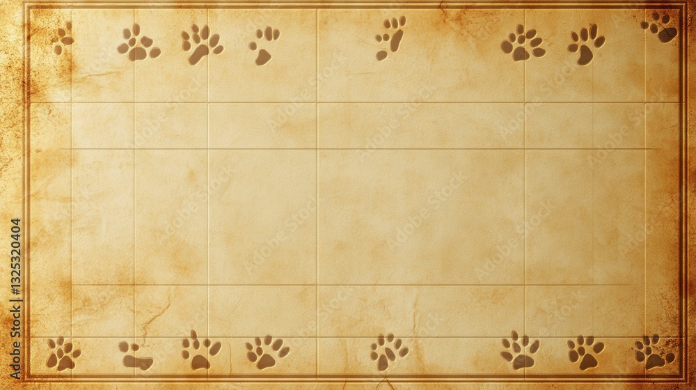 Elegant certificate background featuring embossed paw prints and golden ...