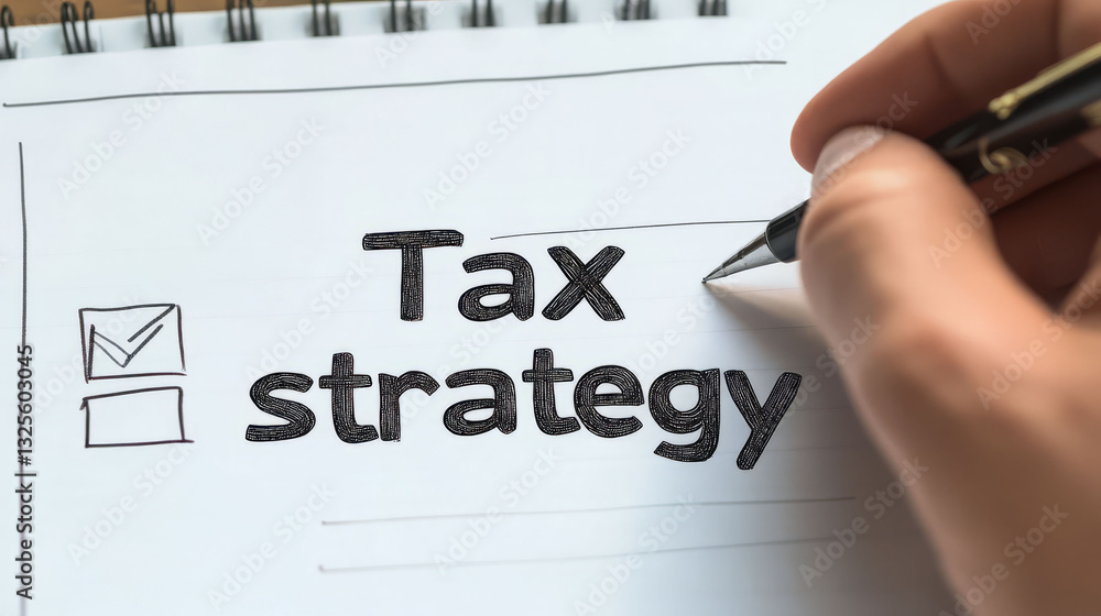 Tax strategy planning with handwritten notes and checklist for success ...