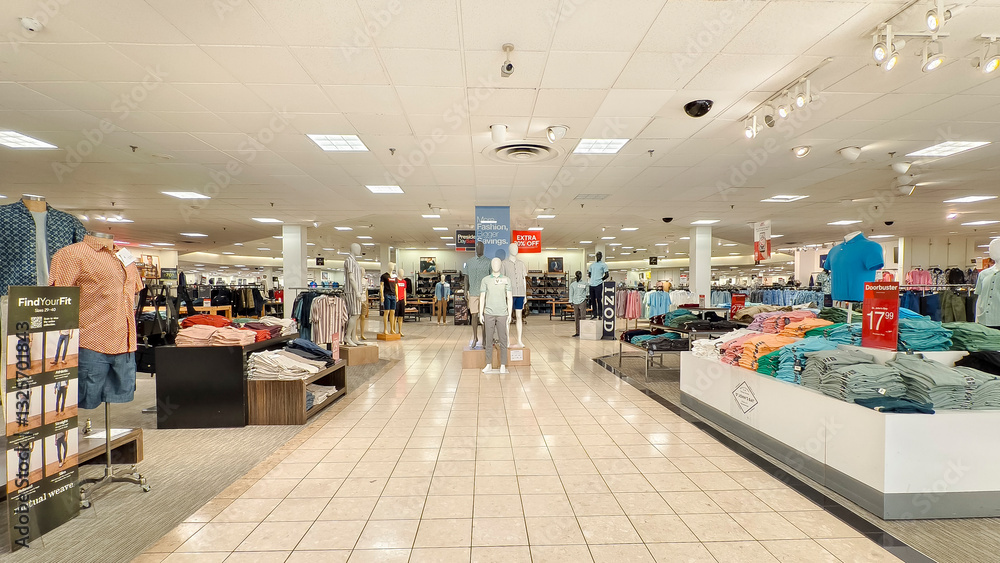 JC Penney department store at Aventura Mall with clothing displays and ...