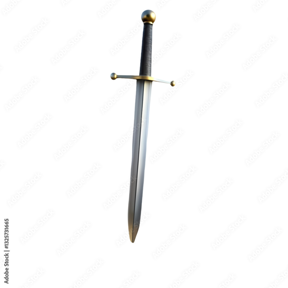 Medieval Sword: Game Asset, 3D Model, Weapon on transparent background ...