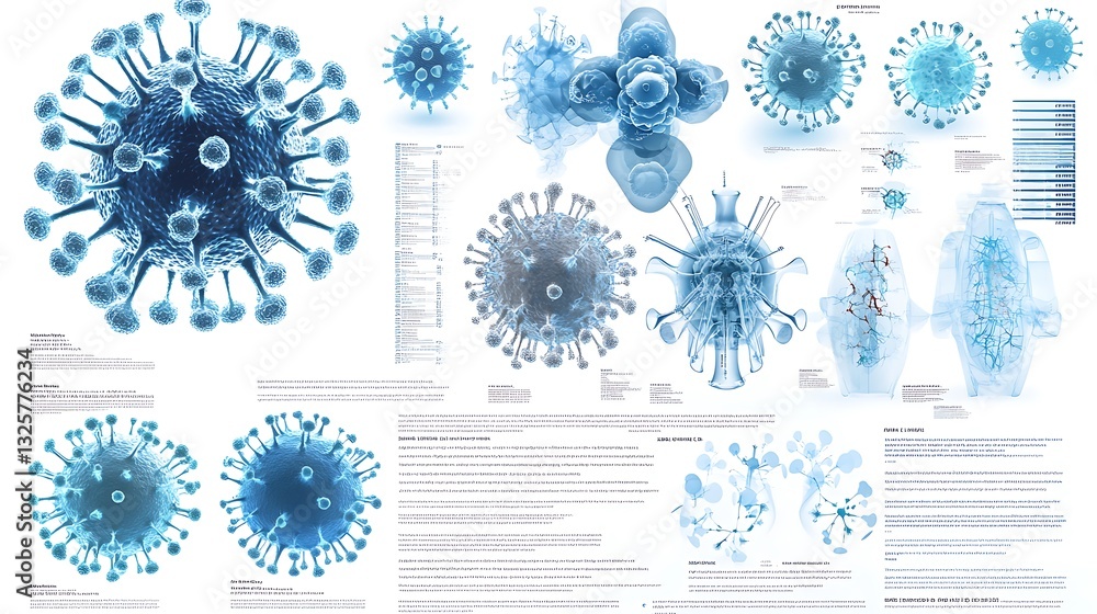 A high-detail scientific infographic comparing Influenza A and B ...
