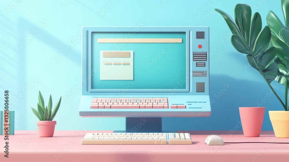 Retro old computer user interface,Pink Y2K computer window page and ...