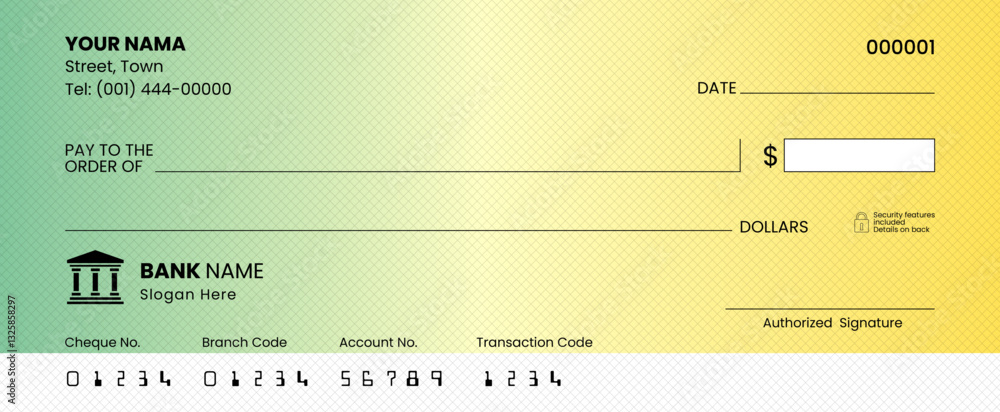 Vector de Stock Professional Blank Check Template – Editable Bank ...