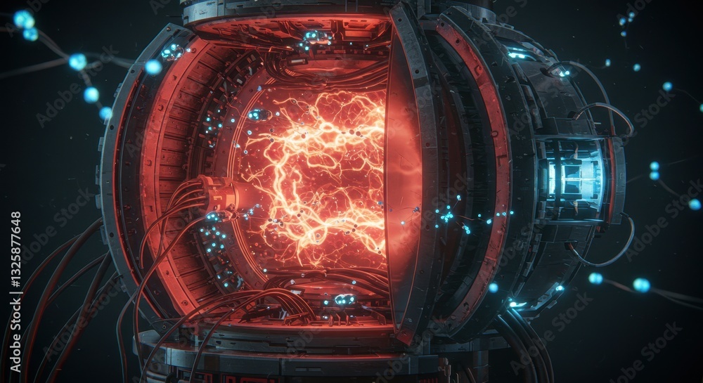 Futuristic Energy Reactor Core: A Glowing Orb of Technological ...