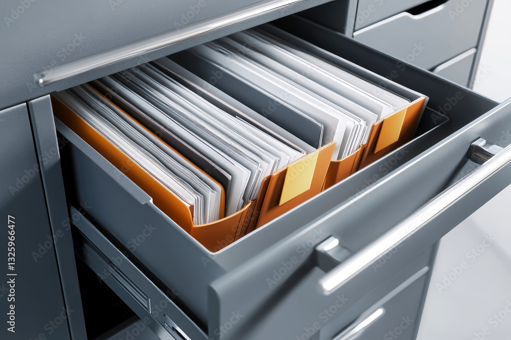 Explore the organized depths of a beautifully rendered open filing ...