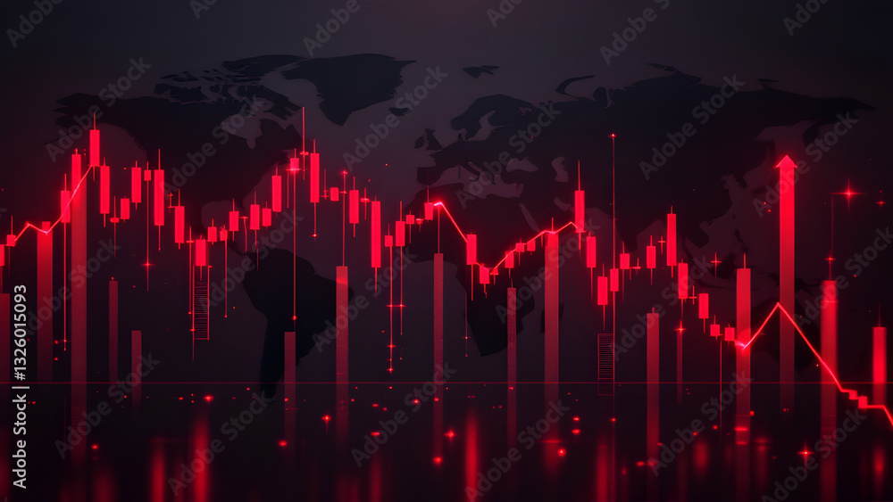 Global Stock Market Crash Concept with Falling Red Candlestick Chart ...