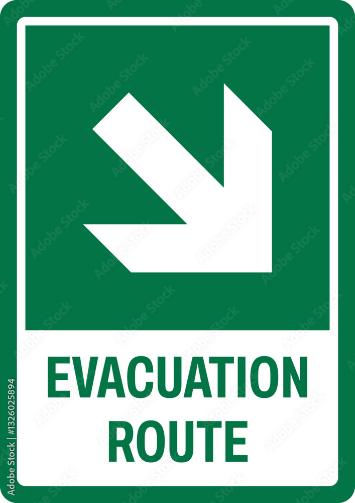 emergency and first aid safety signs v2 uppercase text_evacuation route ...