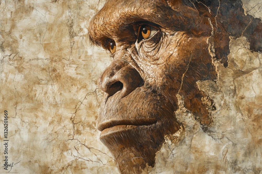 Ilustración de Stock Australopithecus Africanus. Early Prehistoric ...