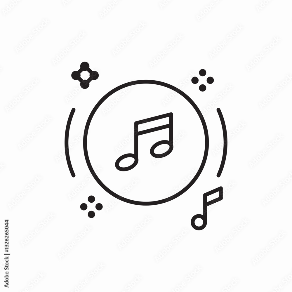 Music note sound melody icon vector sign Stock Vector | Adobe Stock