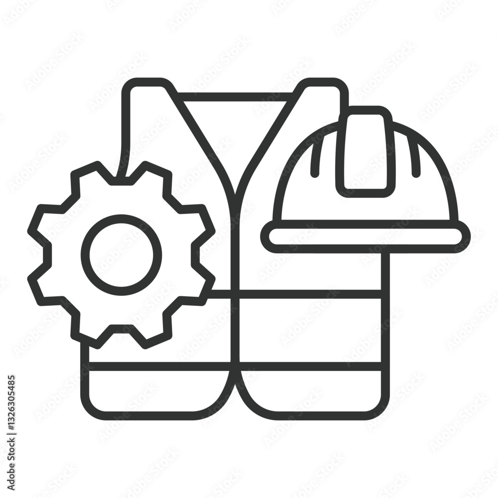 Occupational Safety, icon in line design. Workplace safety, health and ...