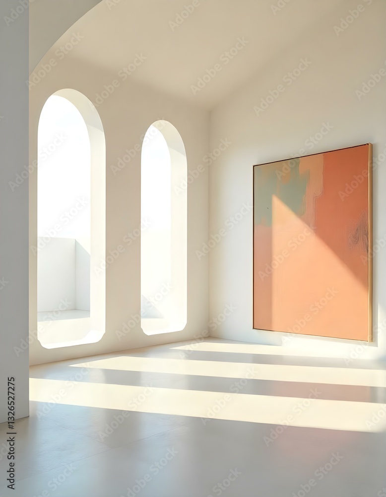 Fotografie Contemporary architectural design with dynamic curvy windows ...