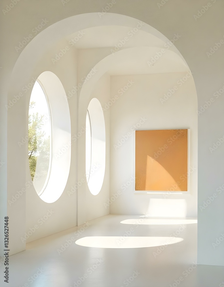 Contemporary architectural design with dynamic curvy windows, wide open ...