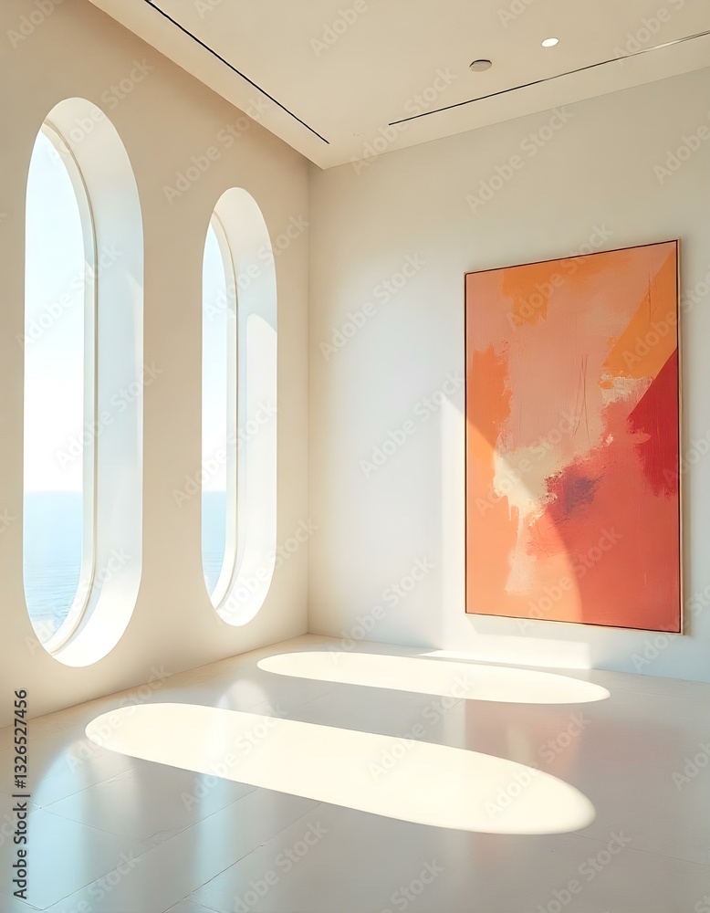 Contemporary architectural design with dynamic curvy windows, wide open ...