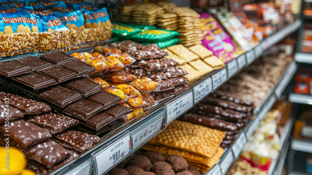 Colorful traditional passover pesach candies on a store shelf. concept ...