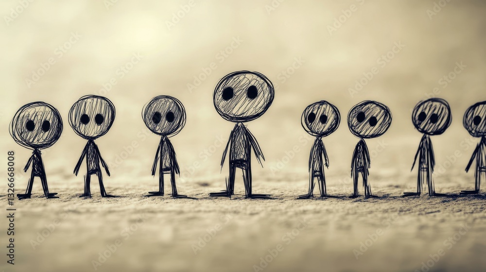 Exploring the feelings of loneliness and rejection through stick figure ...