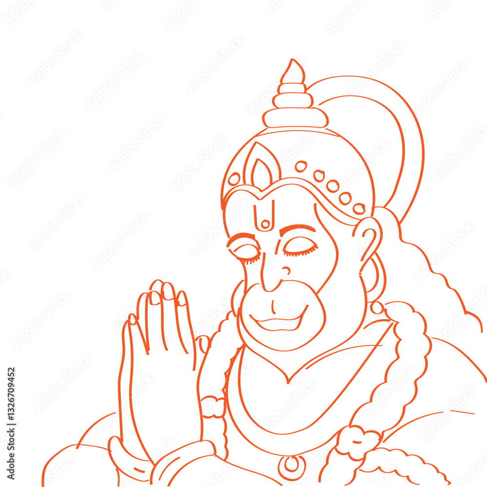 Lord Hanuman Drawing - Hanuman also known as Maruti, Bajrangabali, and ...