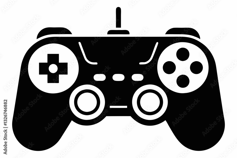 gamepad line art silhouette vector illustration Stock Vector | Adobe Stock