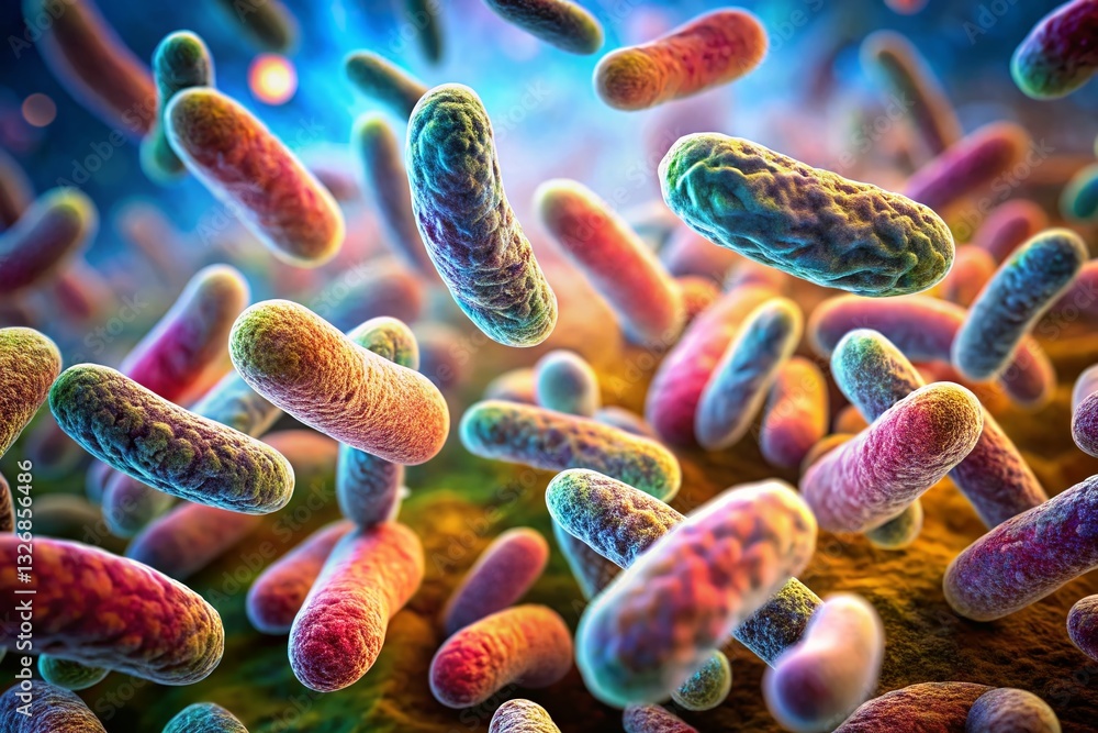 Extreme Close-up Microscopic Shigella Dysenteriae Bacteria: Rod-Shaped ...