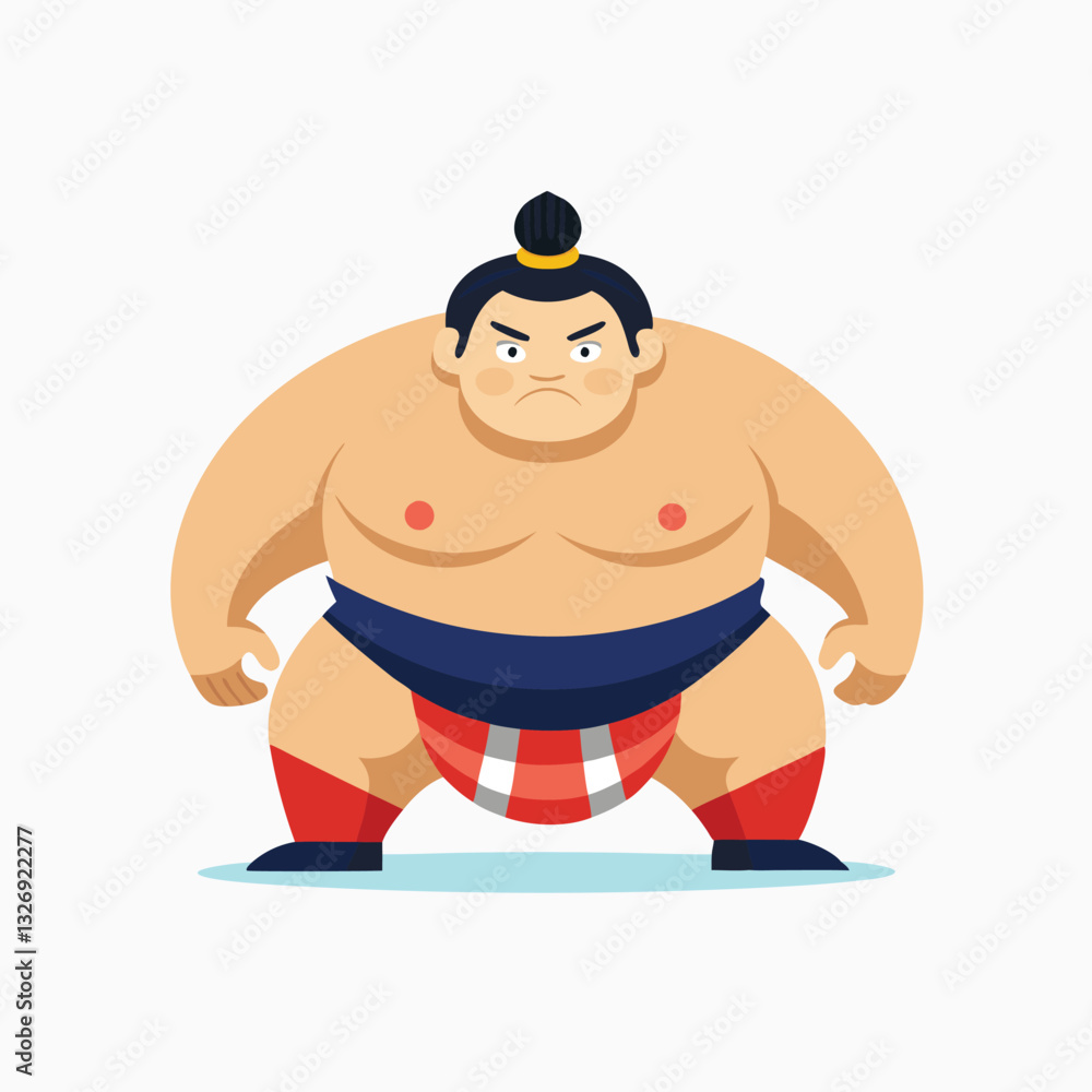 Cartoon sumo fighter Color Characters Funny Sumo Wrestler Set ...