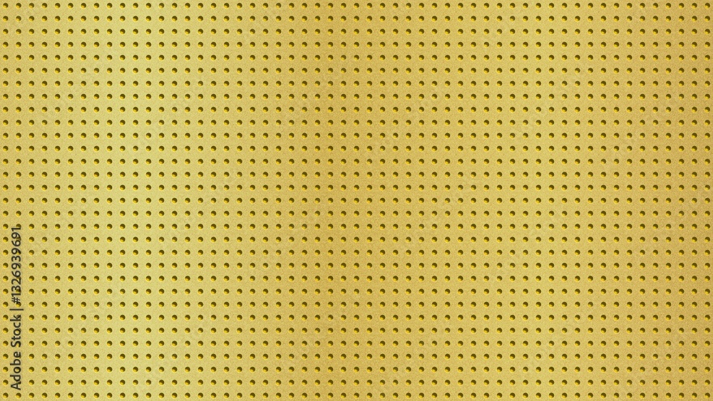 Gold metal texture background. Gold perforated metal sheet with small ...