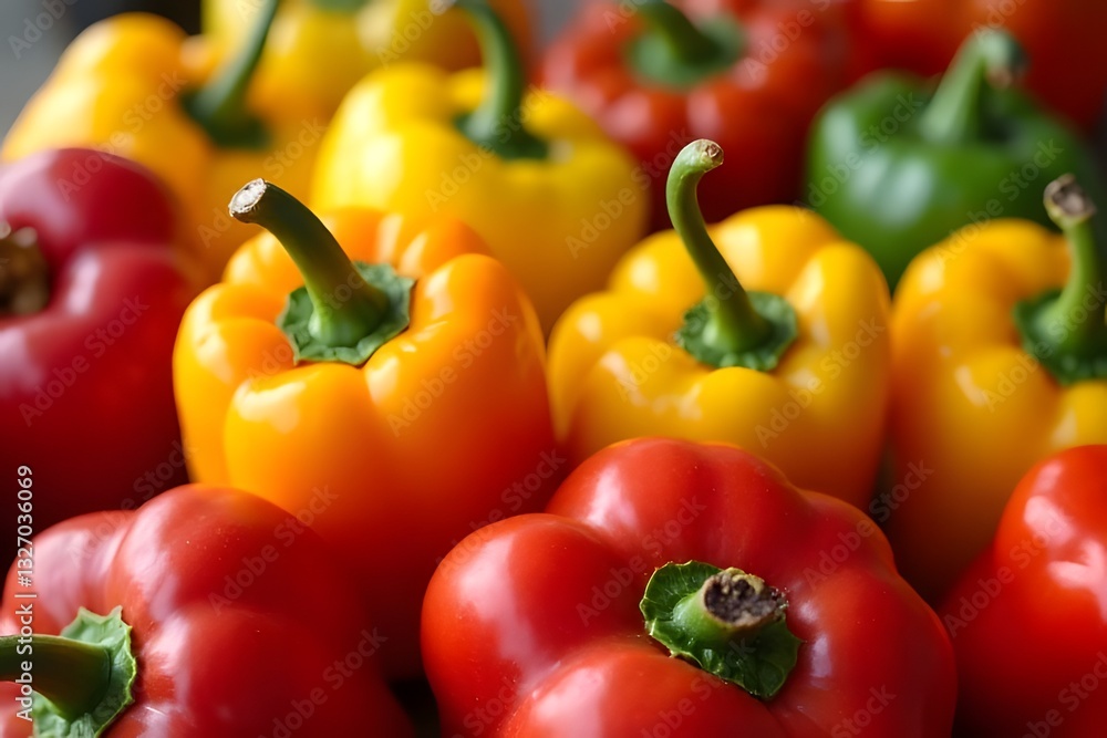 Multi-colorful bell peppers have a mild flavor and are less spicy than ...