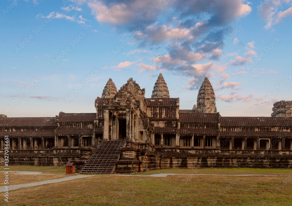 Ancient Khmer architecture. Angkor Wat complex, Siem Reap, Cambodia ...