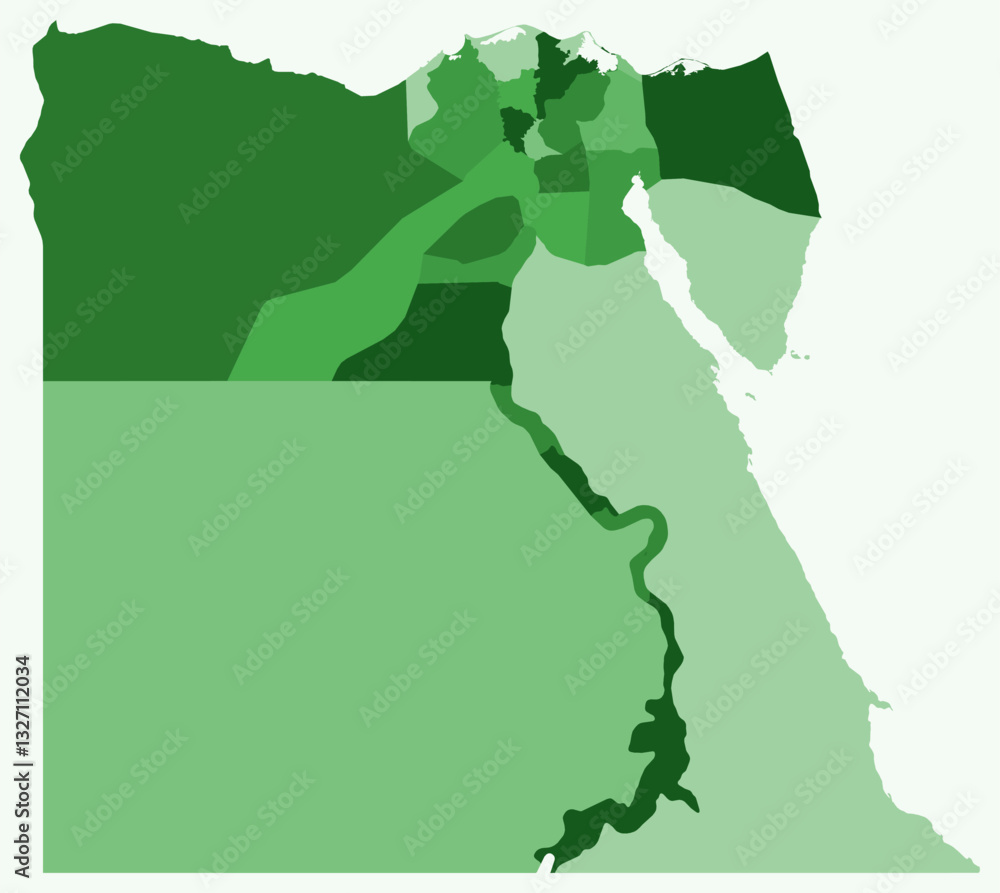 Map of Egypt with regions. Just a simple country border map with region ...
