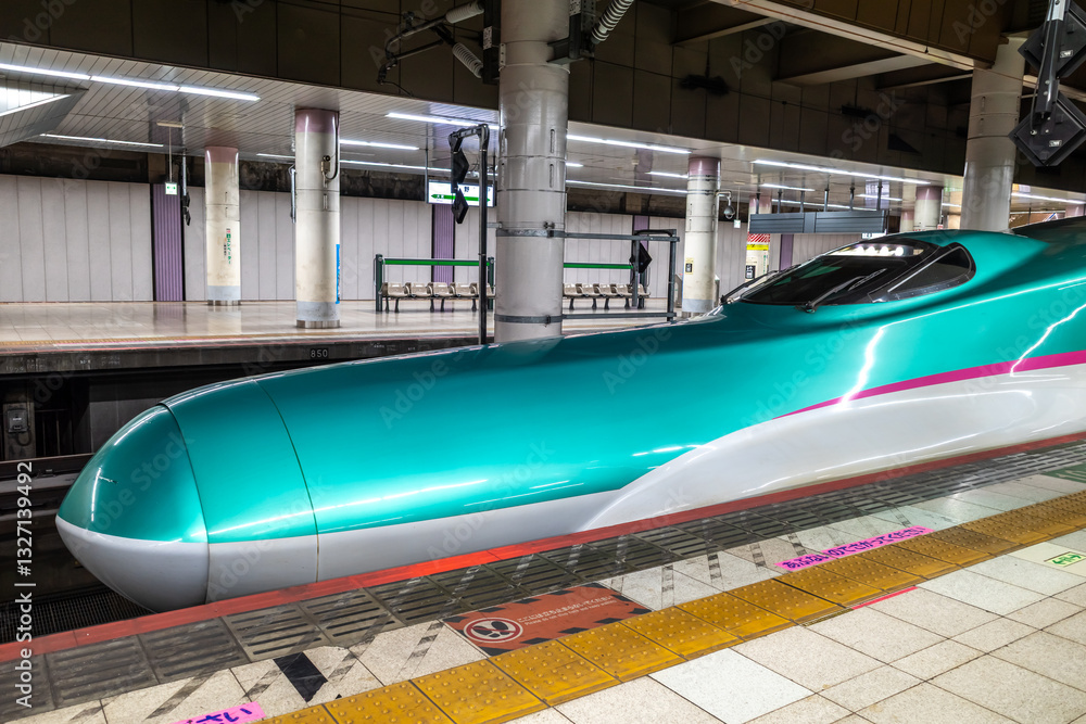 TOKYO, JAPAN - JANUARY 7 : Tohoku Shinkansen, bullet high speed train ...
