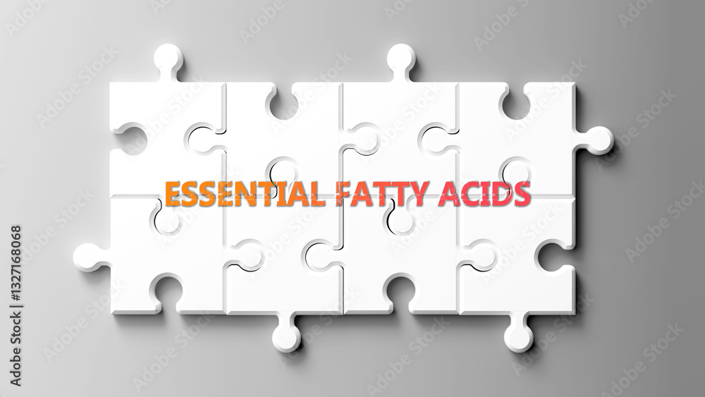 Essential Fatty Acids complex like a puzzle - pictured as word ...