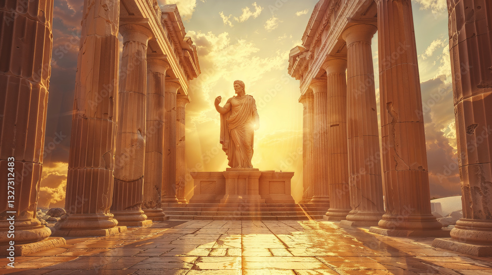 Statue of Zeus at Olympia recreated in stunning digital art, showing ...