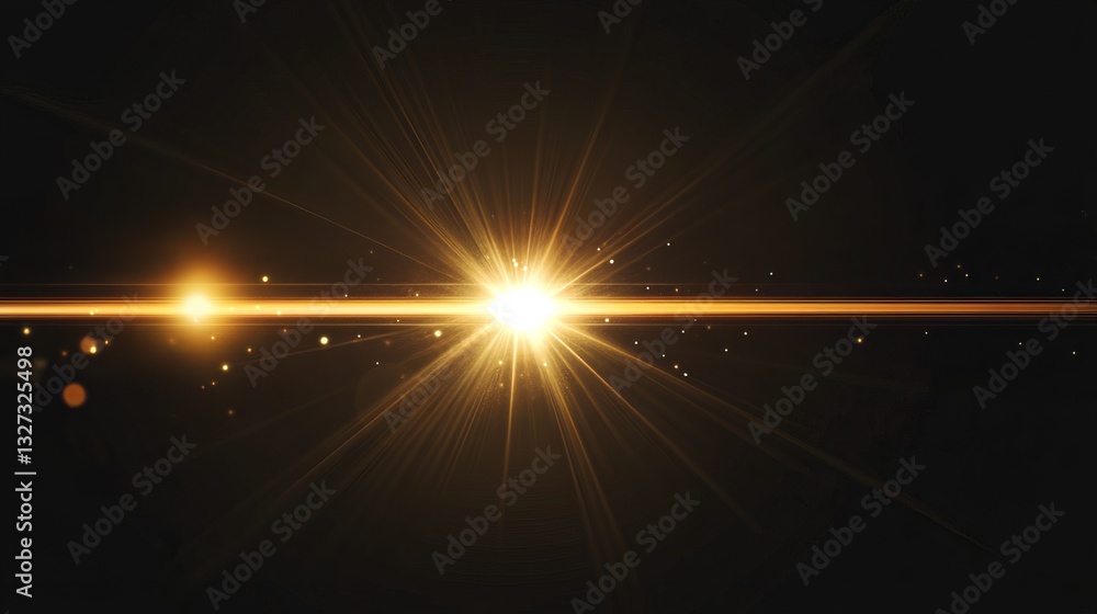 Sunlight overlay effects, including isolated sun rays and lens flares ...