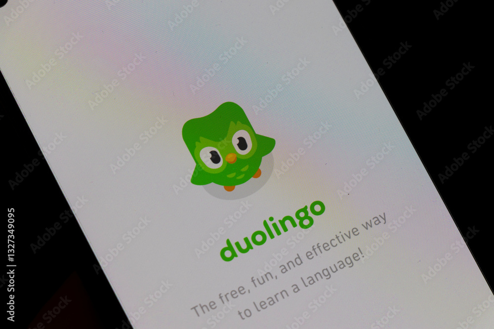 Warsaw, Poland - March 10, 2025: Duolingo mobile app displayed on ...