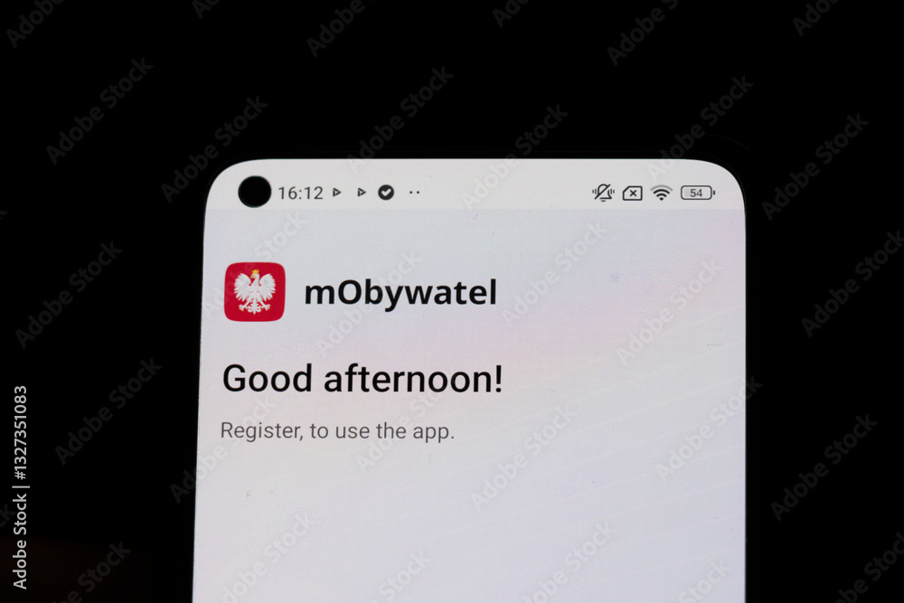 Warsaw, Poland - March 10, 2025: Display of mObywatel app on smartphone ...