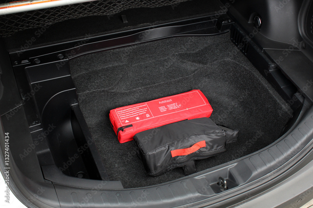 Vinnytsia, Ukraine; February 27, 2025. Toyota RAV4 trunk. Set for a car ...