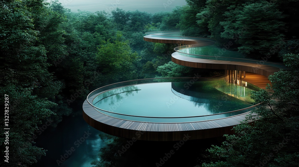 This mesmerizing scene features futuristic homes intertwined within ...