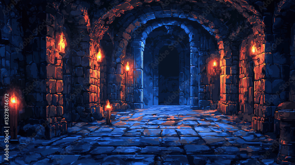 Exploring mysterious dungeon caverns abandoned location fantasy art ...