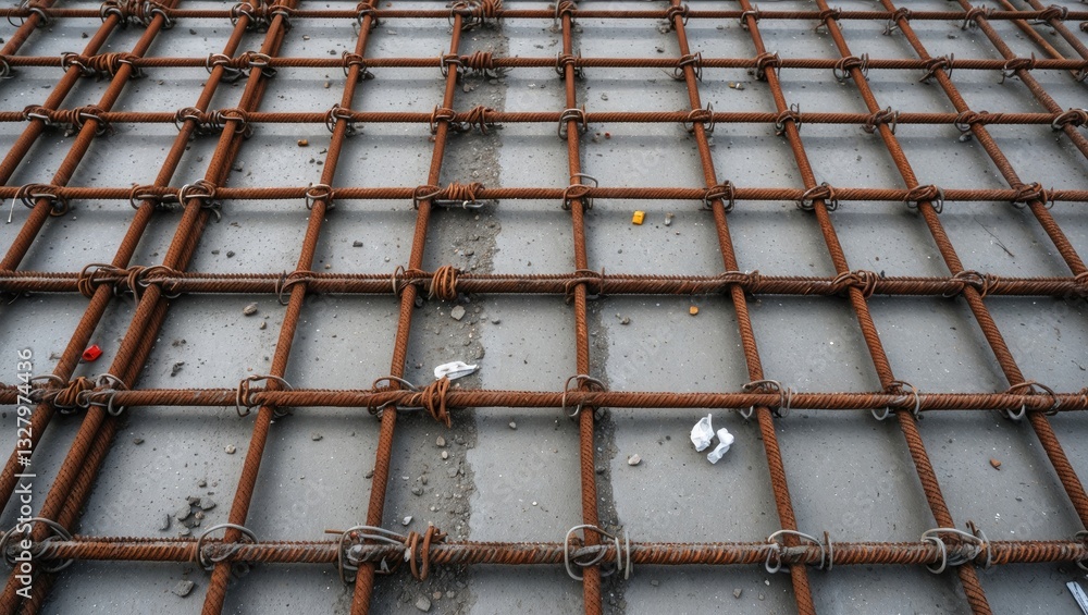 Reinforcement steel bars for concrete slab flooring. Stock Photo ...
