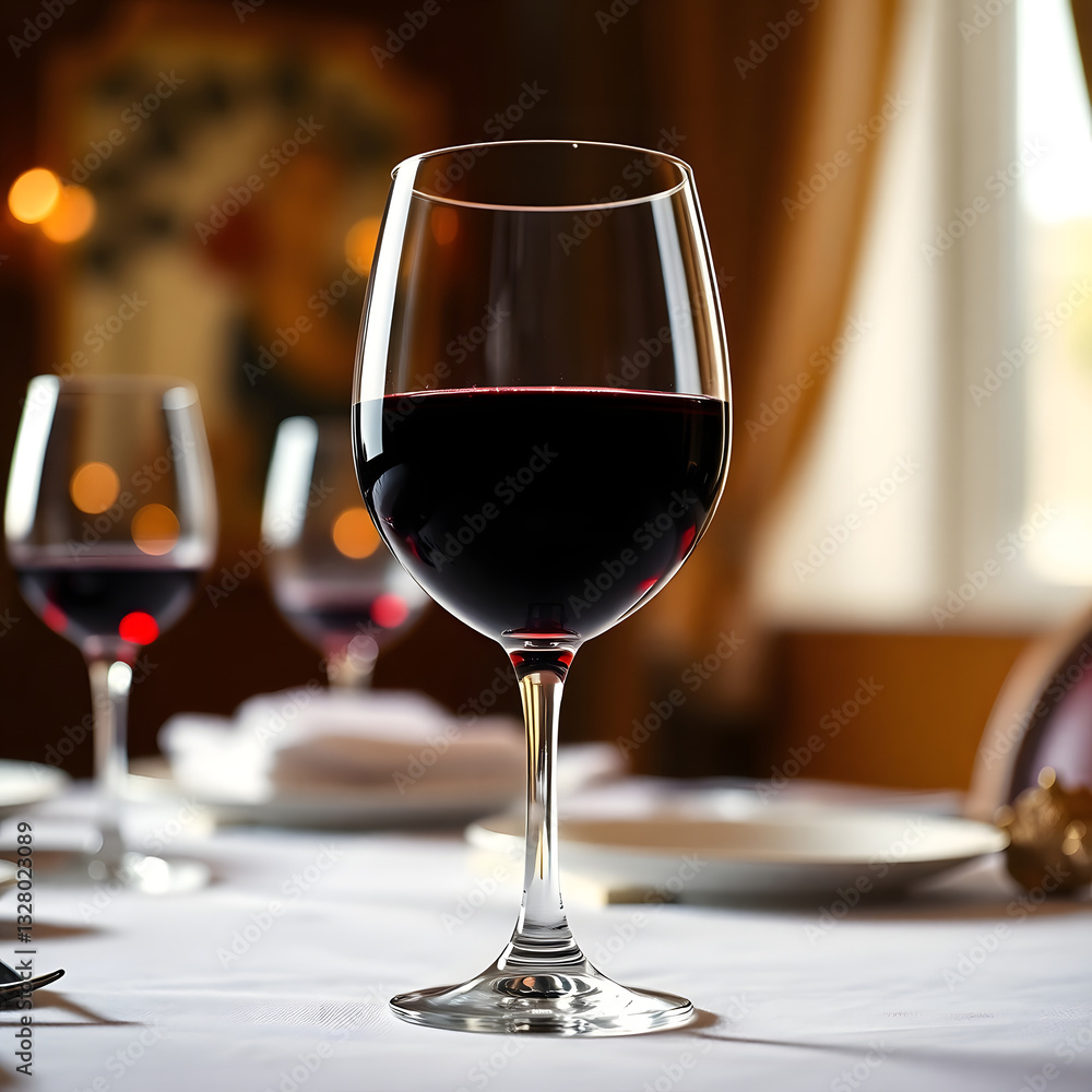 Ultra-Realistic Cinematic Close-Up of Deep Red Wine in Premium Crystal ...
