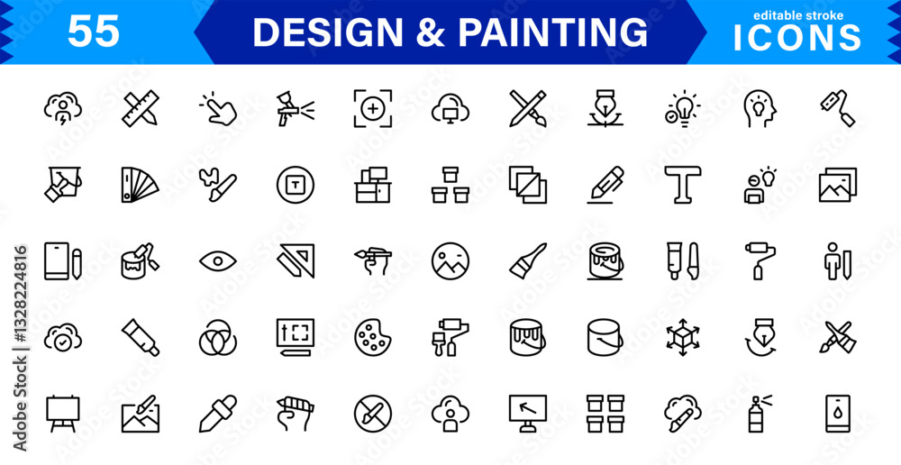 Design and Painting Icons Collection. Scalable and Versatile Icons for ...
