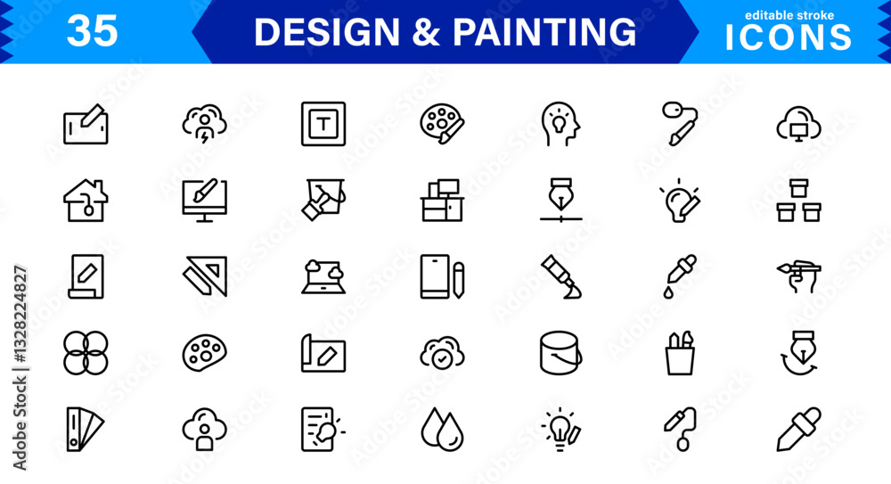 Design and Painting Icons Collection. Scalable and Versatile Icons for ...