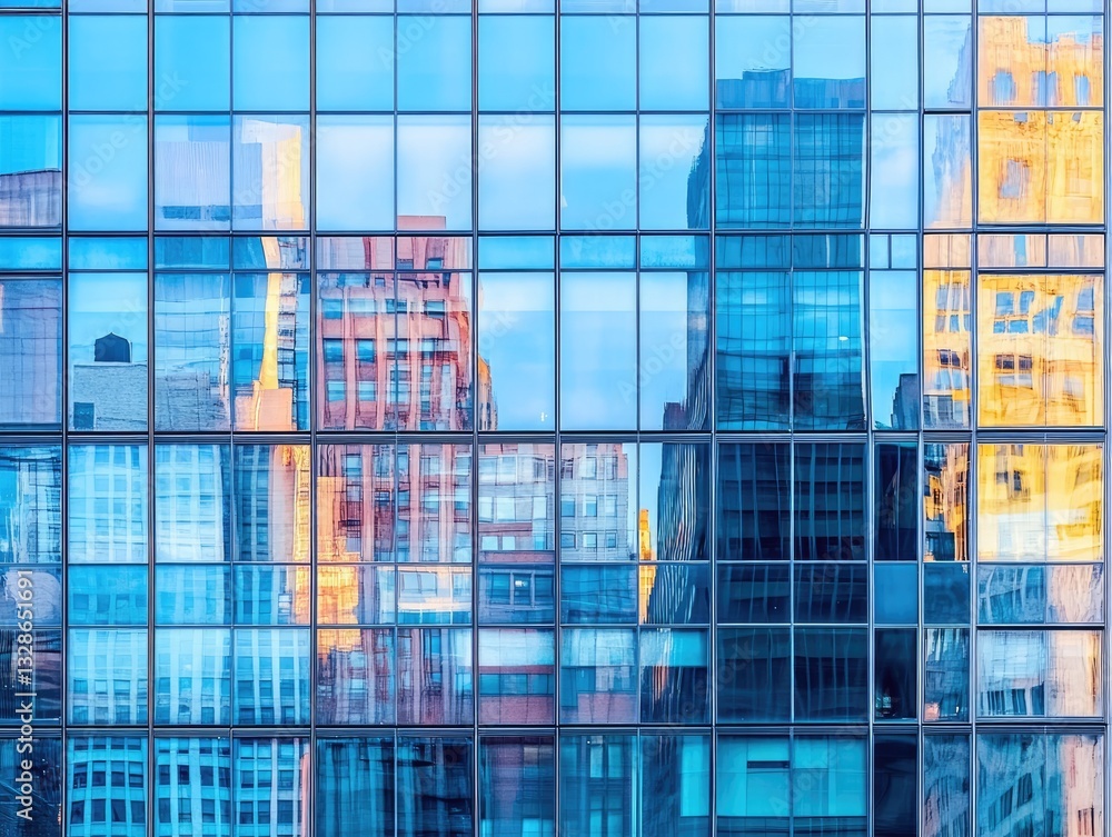 Cityscape Reflection in Modern Glass Facade. Stock Photo | Adobe Stock
